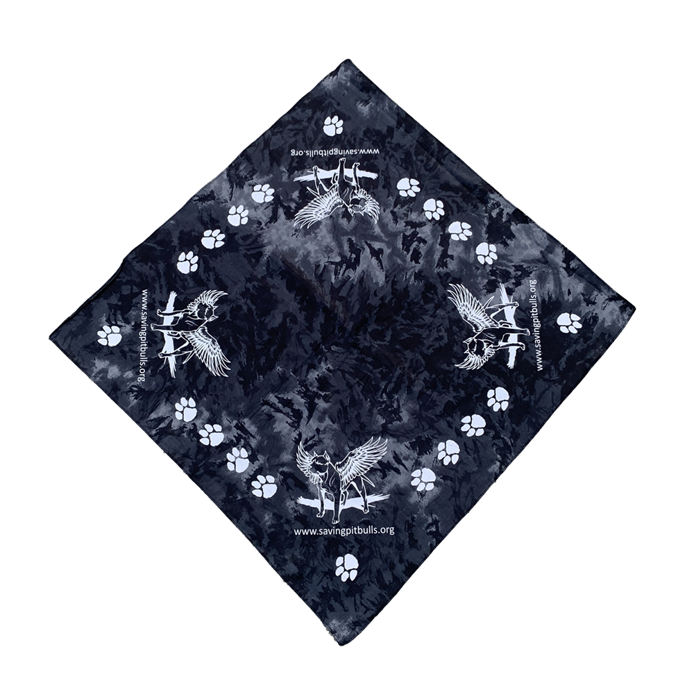 FTTF Logo Bandana - Black & Gray | Friends to the Forlorn Pitbull Rescue
